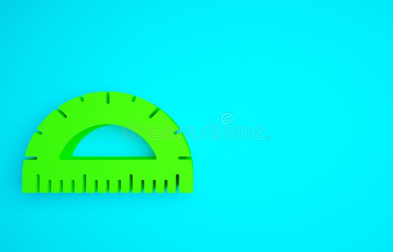 Green Protractor Grid for Measuring Degrees Icon Isolated on Blue ...