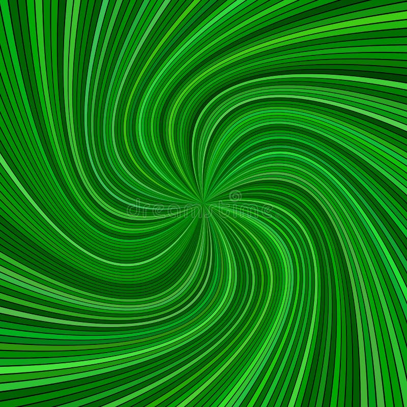 Green Psychedelic Abstract Spiral Stripe Background - Vector Curved ...