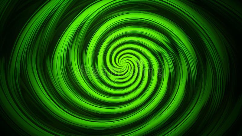 Green Psychedelic Spiral Pattern. Hypnotic Abstract Background Stock ...