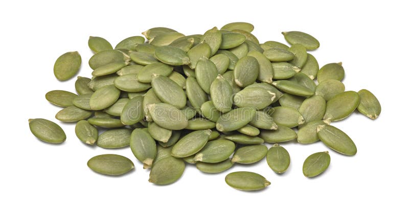 Green Pumpkin Seeds Set Isolated on White Background. Single Seed ...