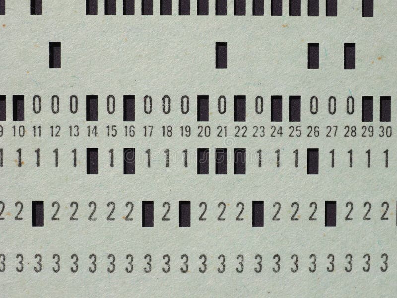 Vintage Punched Card stock image. Image of print, white - 3982043