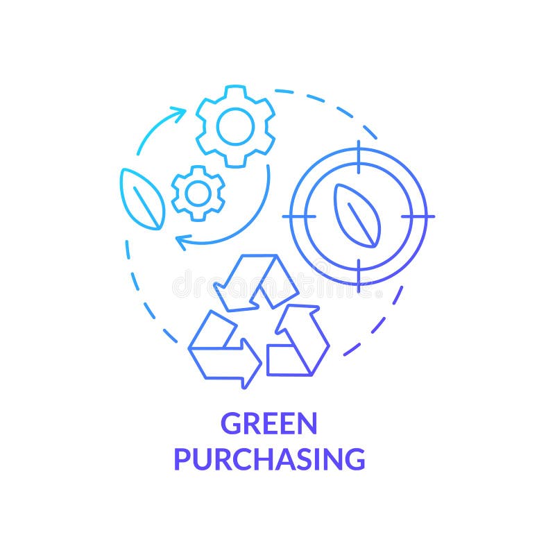 Green Purchasing Blue Gradient Concept Icon Stock Vector - Illustration ...