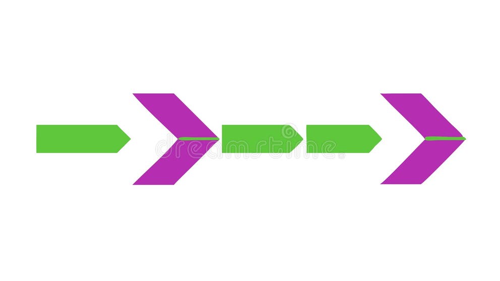 Green Purple Chevron Sequence, Abstract Forward Progress, Vector Design ...