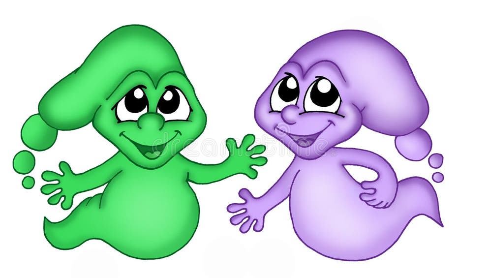 Green and purple ghosts stock illustration. Illustration of look - 5400087
