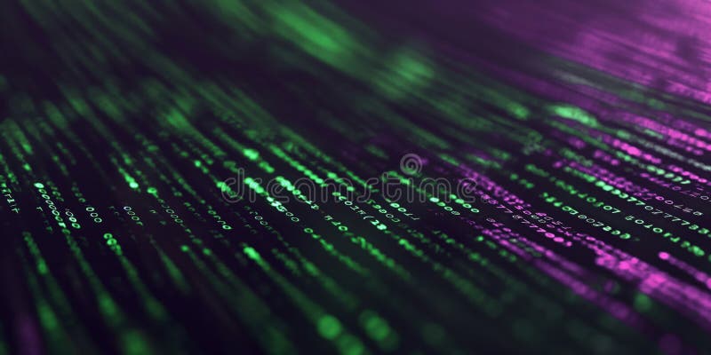 A Green and Purple Line of Code with a Purple Line of Code Underneath ...