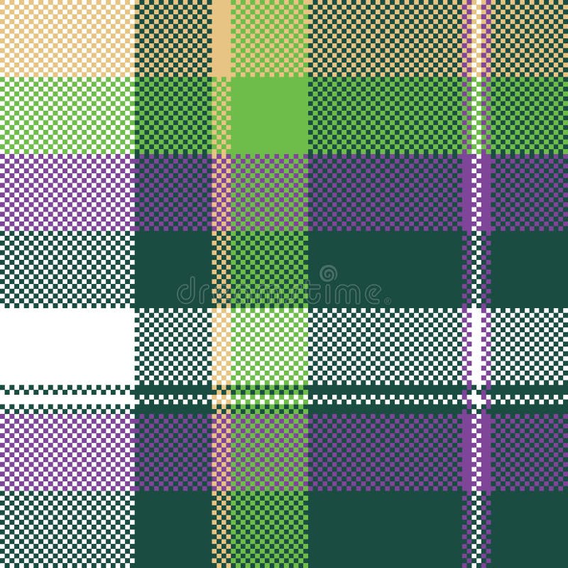 Green Purple Seamless Pattern Check Fabric Texture Stock Vector ...