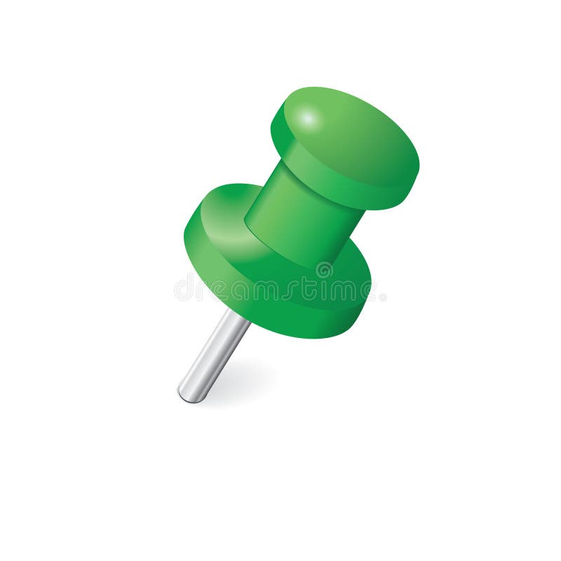Green push pin stock illustration. Illustration of note - 32518539