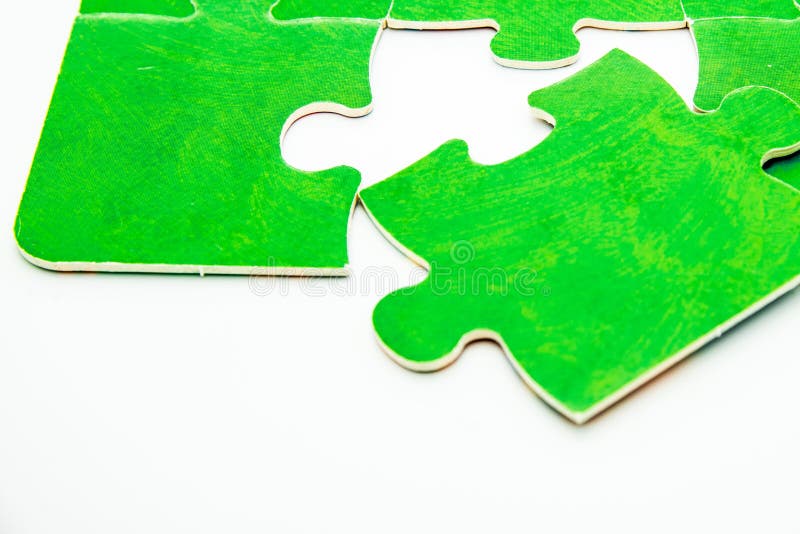 Green puzzle pieces stock image. Image of piece, colour - 3587047