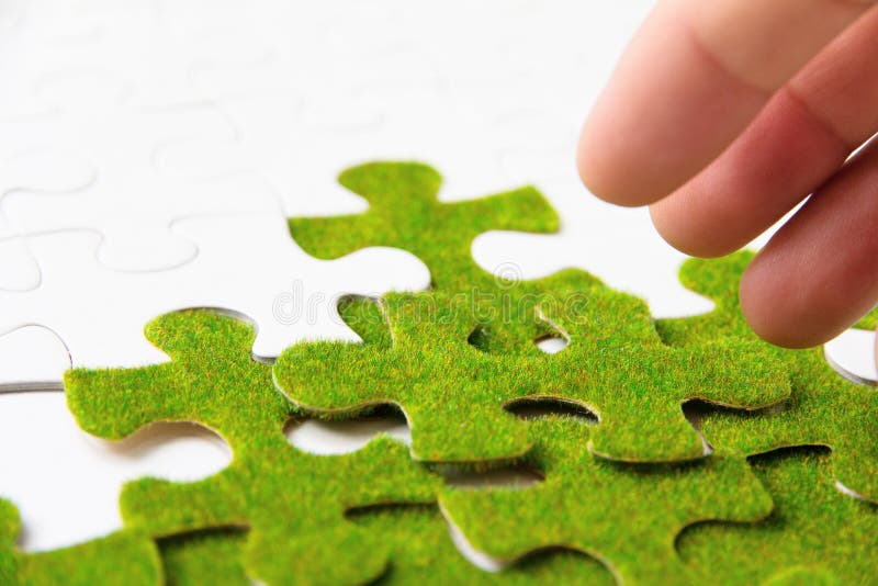 Green puzzle piece stock image. Image of missing, concentration - 41405099