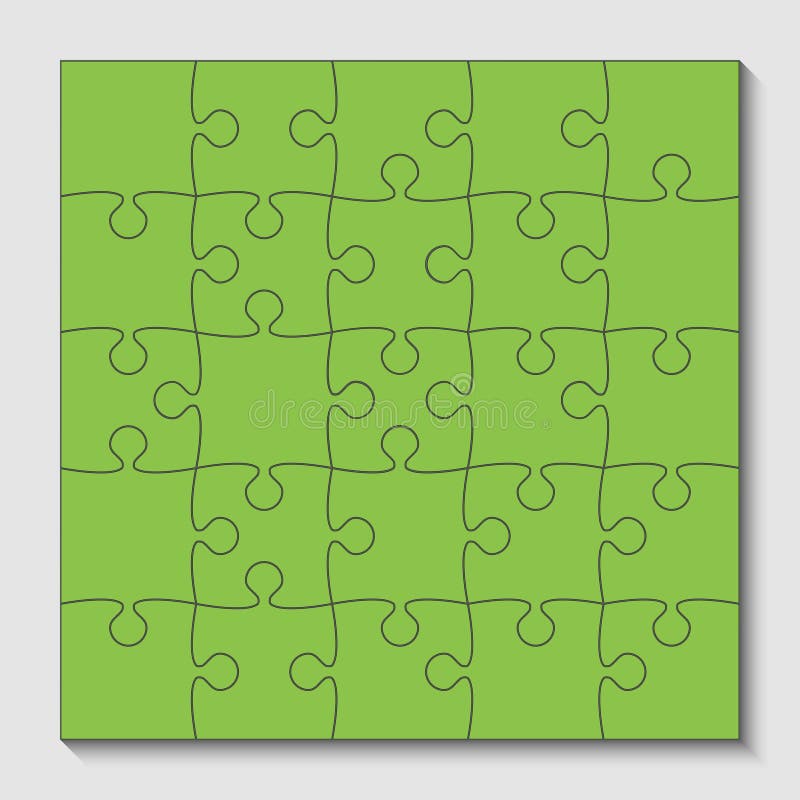 25 Green Puzzle Pieces - JigSaw - Vector Stock Vector - Illustration of ...