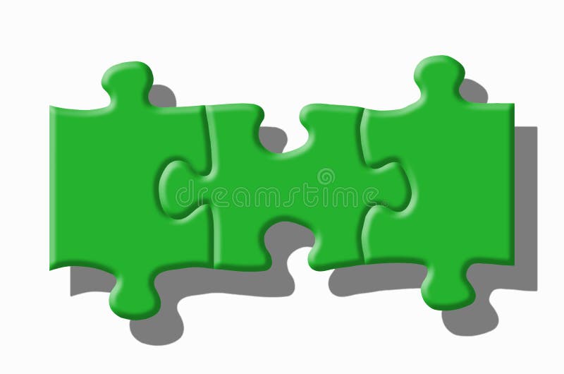 Green Puzzle with Shadows on a White Background Stock Illustration ...