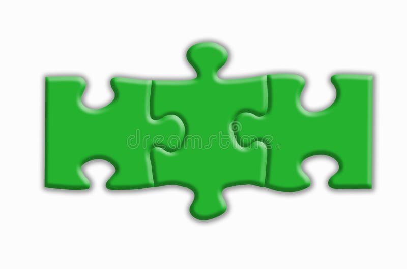 Green Puzzle with Shadows on a White Background Stock Illustration ...
