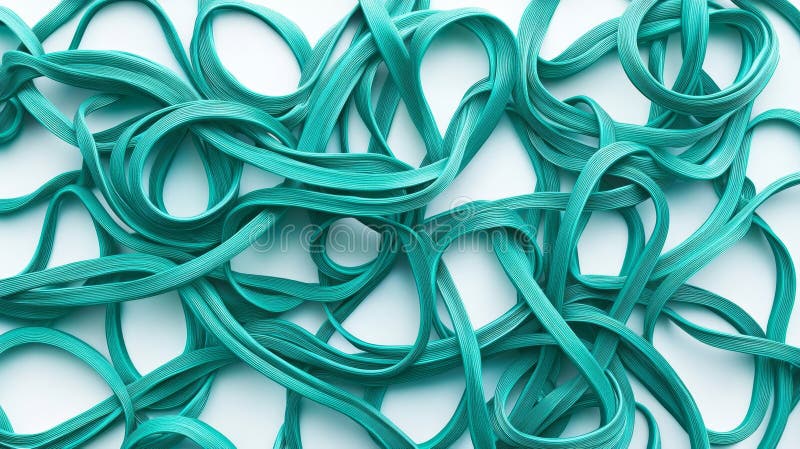 Green PVC Coated Wire is Coiled and Presented on a Plain White ...