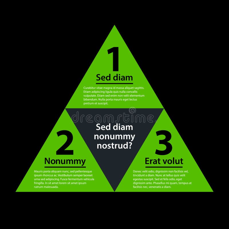 Green Pyramid with Three Numbered Choices Stock Vector - Illustration ...