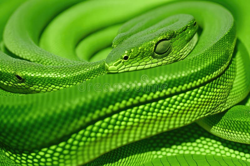 Green Python Snake Skin Texture Background, Generative Ai Stock ...