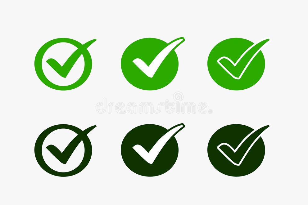 Green Quality Checkmark Bullet Point Sign in Collection Stock Vector ...