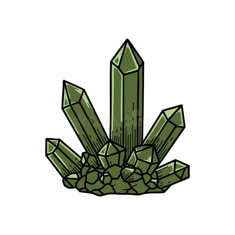 Quartz Crystal Cluster Vector Stock Illustrations – 289 Quartz Crystal ...