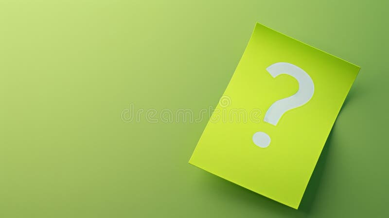 The Green Question Mark.AI Generated Image Stock Image - Image of ...