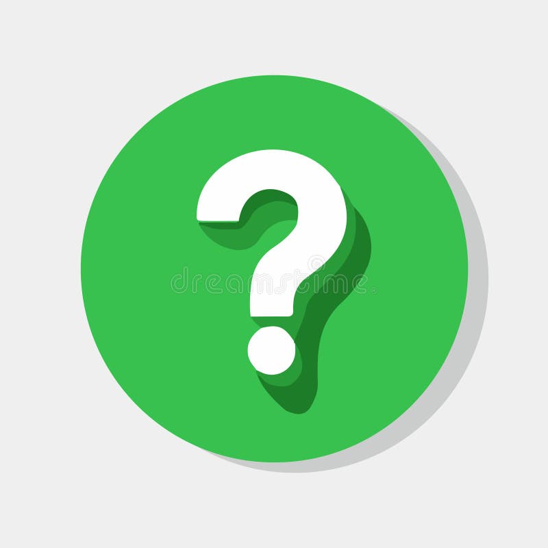 Green Question Mark Icon stock vector. Illustration of circular - 339701235