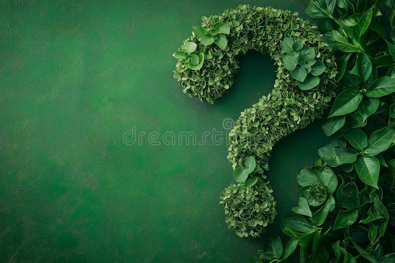 Green Question Mark Made from Leaves Symbolizing Eco-friendly Decisions ...