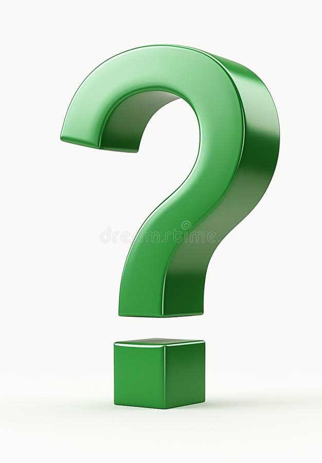 A Green Question Mark on a White Background Stock Illustration ...