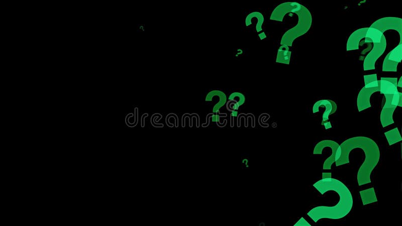 Green Question Marks Revolving into Black Background Stock Footage ...
