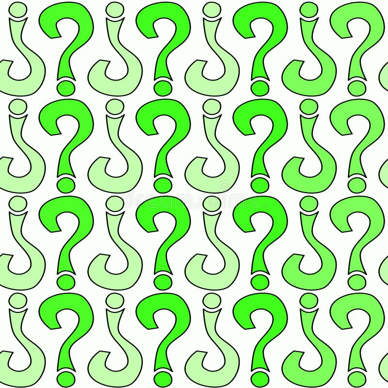 Green Question Marks Seamless Texture Stock Illustration - Illustration ...