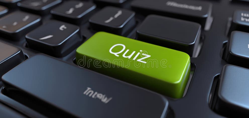The Green Quiz Button on a Modern Keyboard Inviting Engagement. AI ...