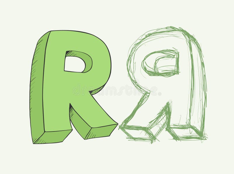 Green R style design stock vector. Illustration of disorder - 309082381