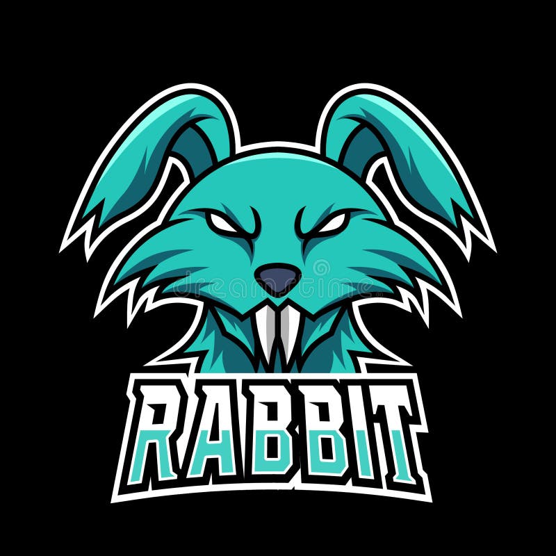 Green Rabbit Long Tooth Mascot Gaming Logo Design Vector Template Stock ...