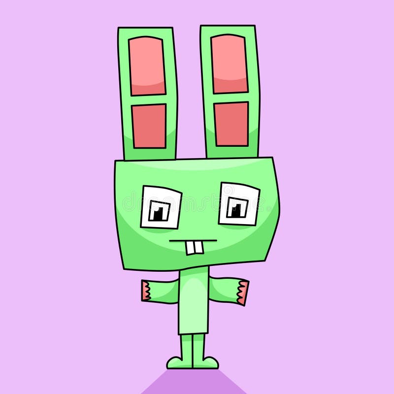 Green Rabbit Robot Talk about Science Vector Stock Vector ...