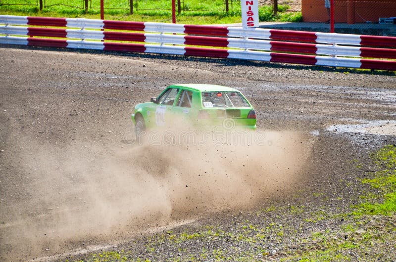 Green Racing Car editorial stock photo. Image of track - 77049788