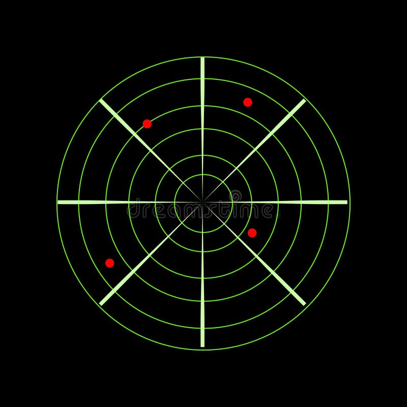 Green radar over black stock vector. Illustration of design - 349330696