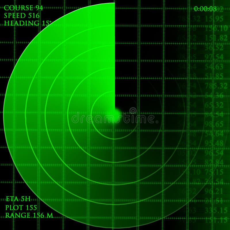 Green radar screen stock illustration. Illustration of glowing - 3093827