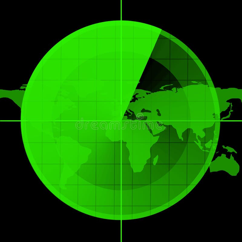 Green radar screen stock illustration. Illustration of radar - 4547591
