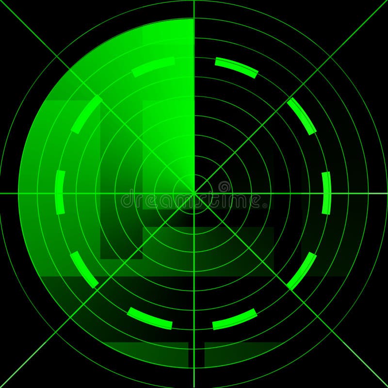 Green Radar Screen stock illustration. Illustration of screen - 309034