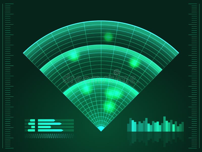 Green Radar Screen. Vector Illustration for Your Design. Technology ...