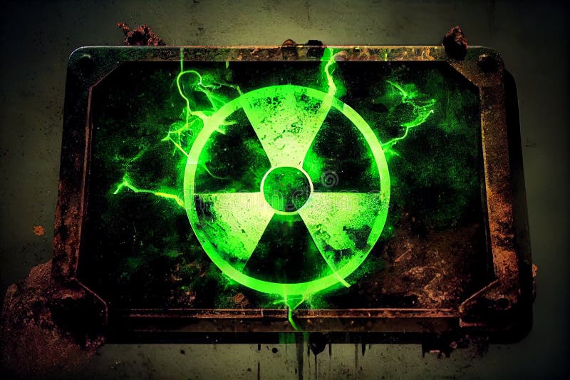 Green Radiation Sign. Illustration Generative AI Stock Photo - Image of ...