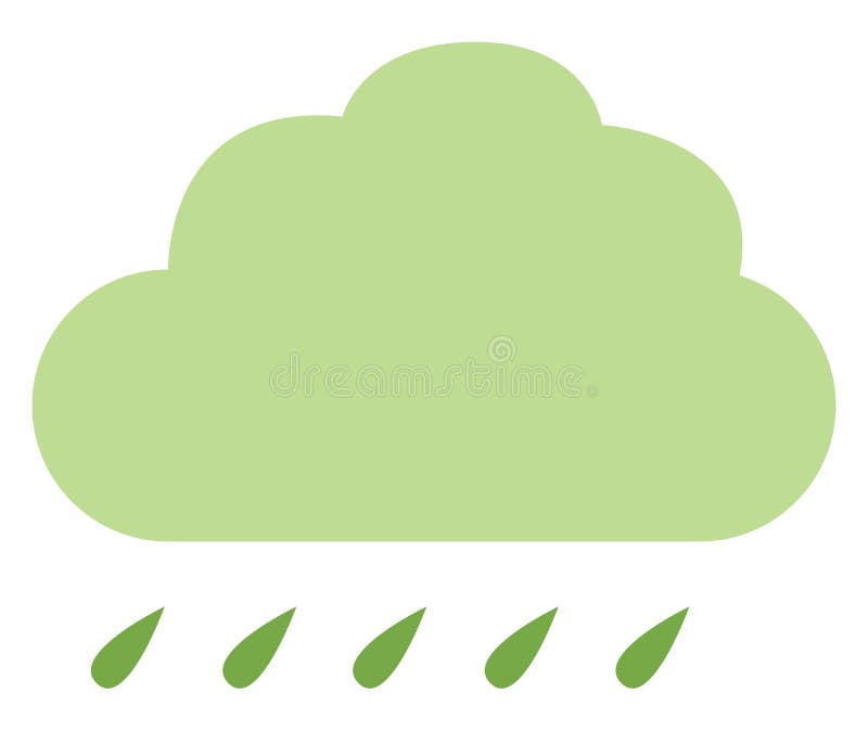 Green rain cloud, icon stock vector. Illustration of nature - 260375774