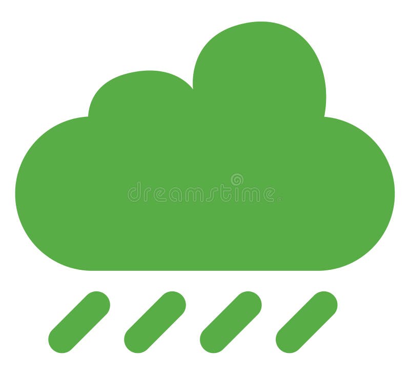 Green rain cloud, icon stock vector. Illustration of nature - 260375774