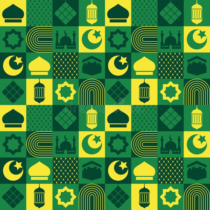 Green Eid and Ramadan Greeting Card Vector Stock Vector - Illustration ...