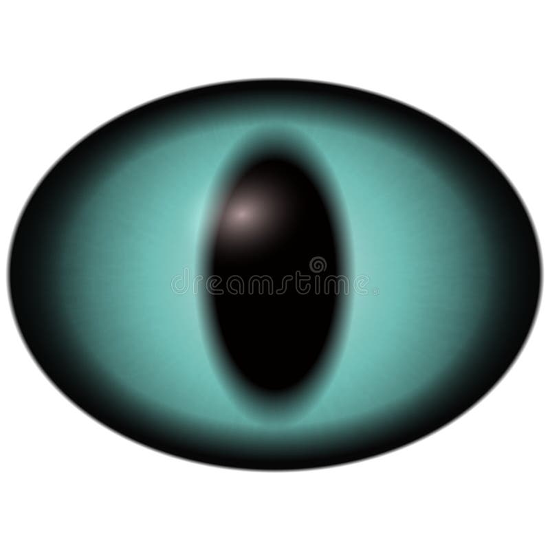 Green Raptor Eye with Large Pupil on White Stock Illustration ...