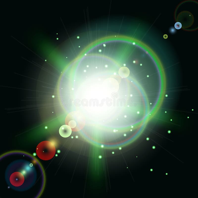 Green ray of a star Vector stock vector. Illustration of dark - 91813542