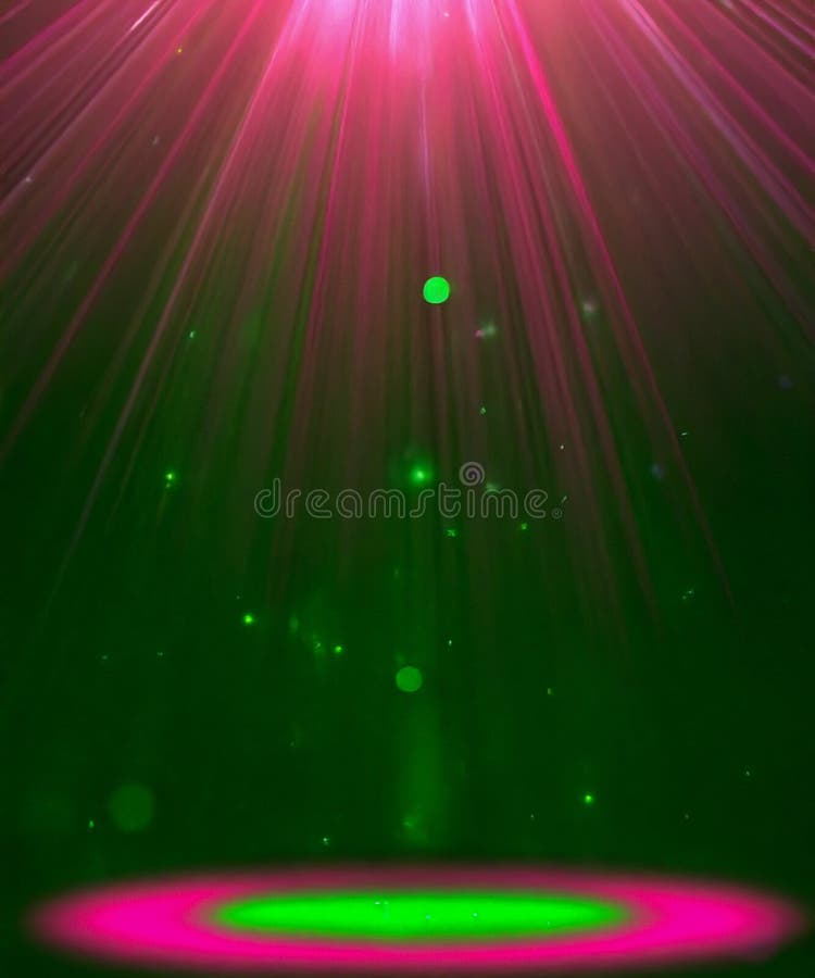 Green Rays and Pink Light Beame with Glitter Light Stock Illustration ...