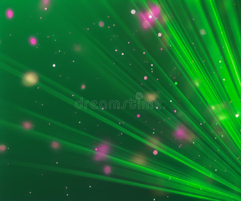 Green Rays and Pink Light Beame with Glitter Light, Sparkle Glowing ...