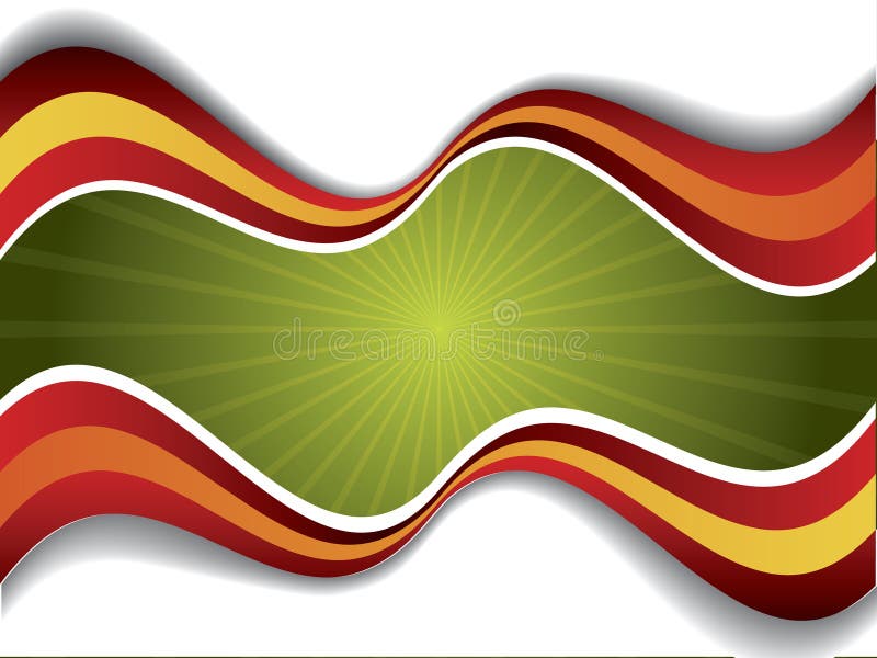 Green Rays with Red and Orange Waves Stock Vector - Illustration of ...