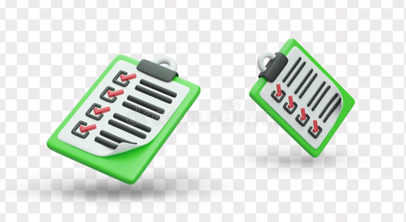 Green Realistic Clipboards with Filled Lists. Ready Reports on Work ...