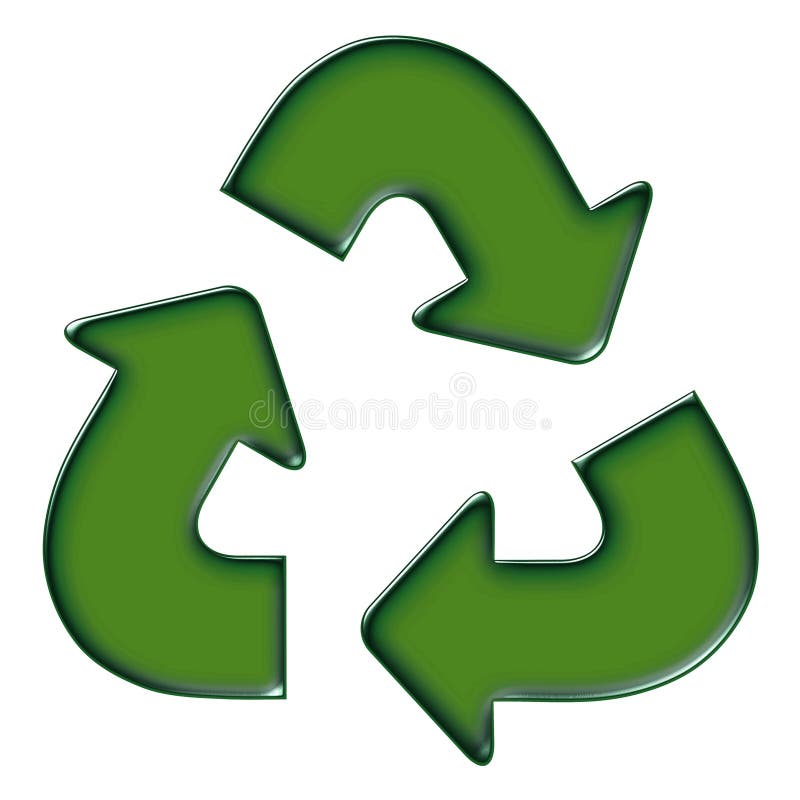 Green Realistic Recycling Sign. 3d Rendering Recycle Icon Isolated on ...