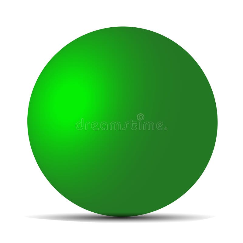 Green Realistic Sphere Isolated on White. Vector Illustration for Your ...