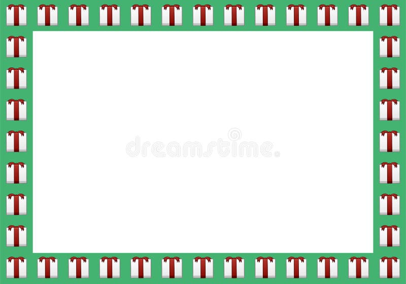 Green Rectangle Frame with White Gift Boxes Stock Illustration ...